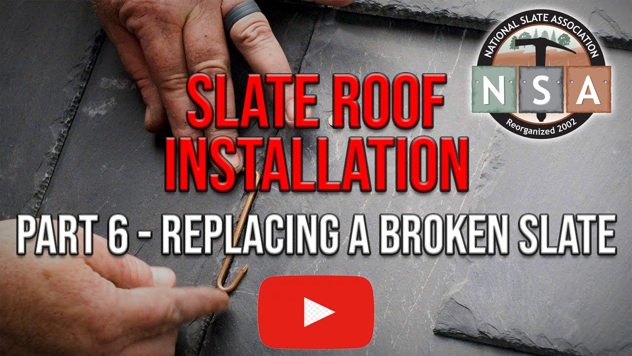 NSA Slate Roof Installation - Replacing a Broken Slate - YouTube