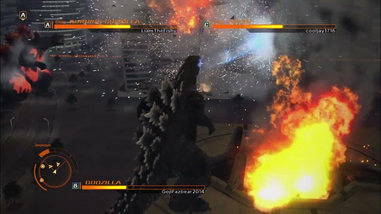 GODZILLA ps4 online battle: Godzilla vs Gigan vs Burning Godzilla - YouTube