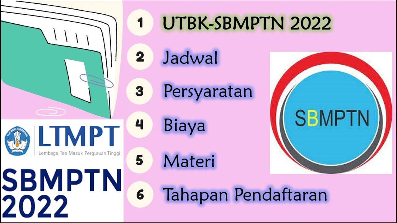CARA DAFTAR UTBK SBMPTN 2022 | JADWAL | PERSYARATAN | BIAYA | MATERI ...