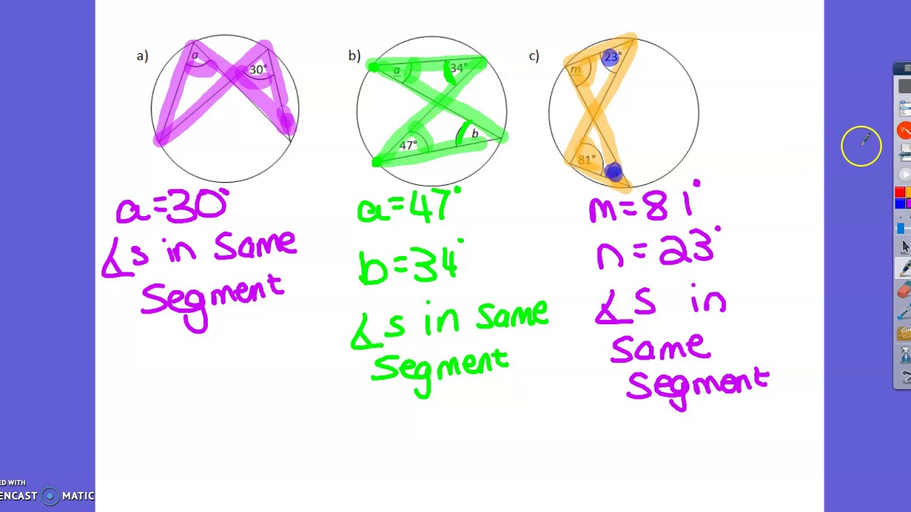 Lesson 3 - Angles in same segment - YouTube