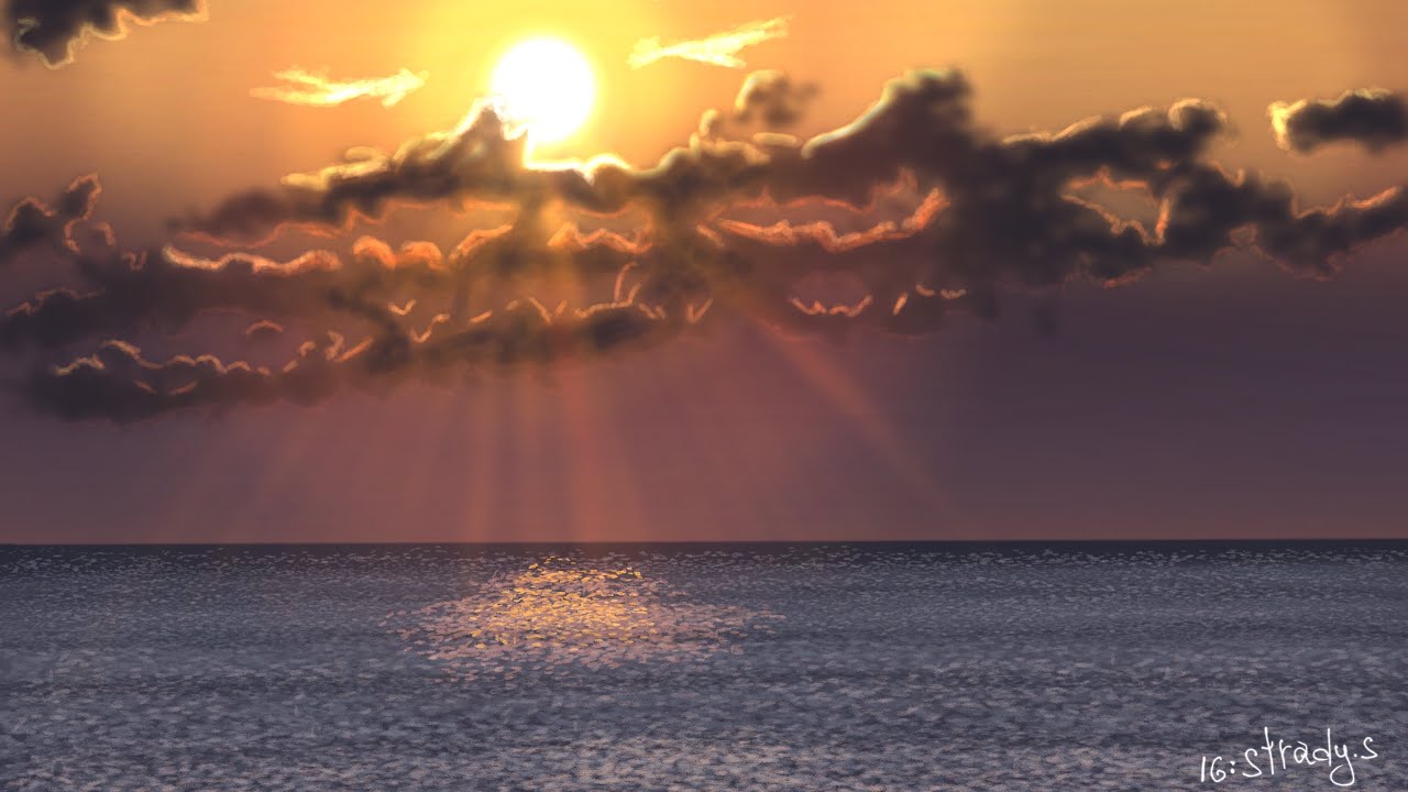 Sunset Procreate timelaps painting. #digitalpainting #procreate # ...