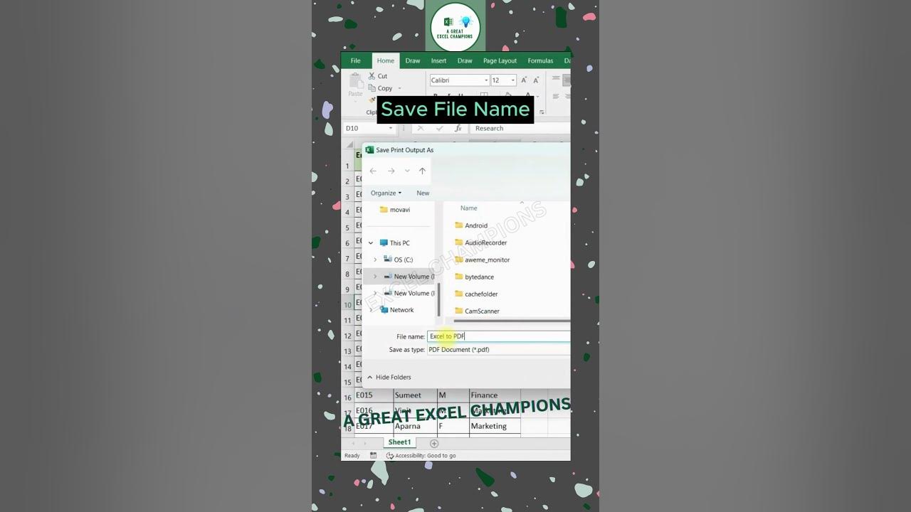 Effortless Excel To Pdf Conversion😉 #excel #pdf - YouTube