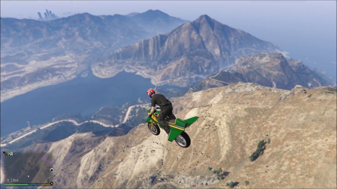 Flying the Oppressor off of Mount Chiliad. - YouTube