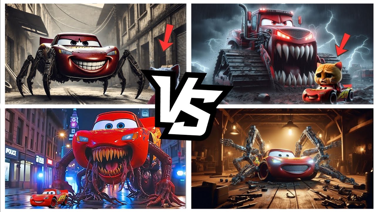McQueen Monster vs Lightning McQueen vs McQueen vs McQueen Autobot ...
