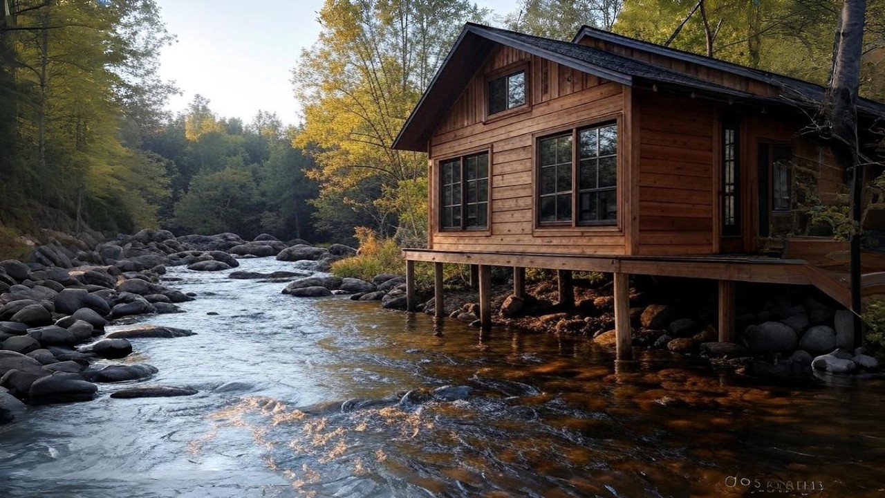 Man Builds Stunning Wooden House Over a Fresh Stream: Full DIY Journey ...