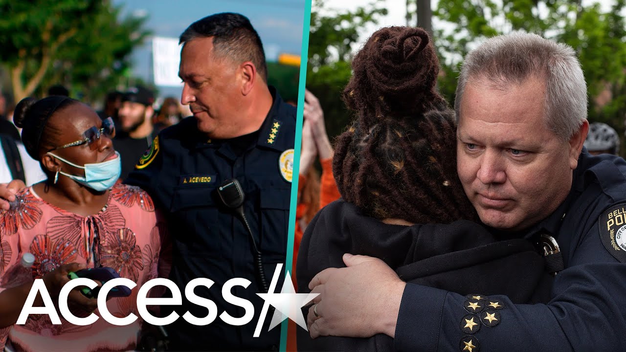 George Floyd Protesters Share Hugs & Solidarity With Police - YouTube