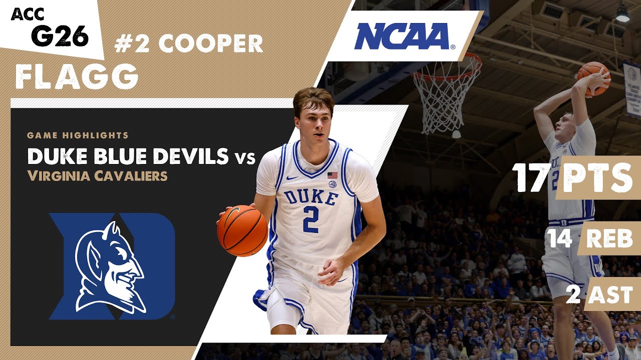 COOPER FLAGG going for DOUBLE-DOUBLE Duke Blue Devils vs Virginia ...