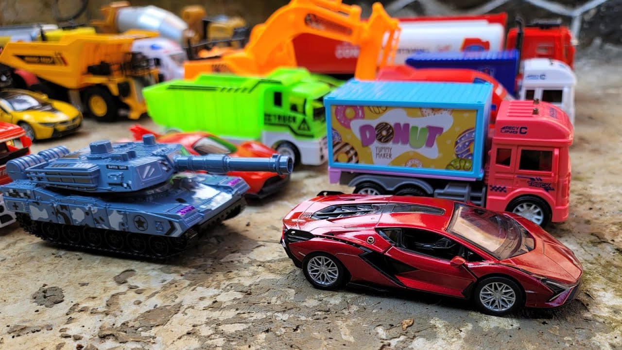 DIECAST CAR, LAMBORGHINI SIAN, TRUCK BOX, TANK COMBAT, DUMP TRUCK ...