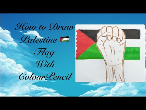How To Draw a Palestine Flag || Beginners Colour Pencil Drawing Ideas ...