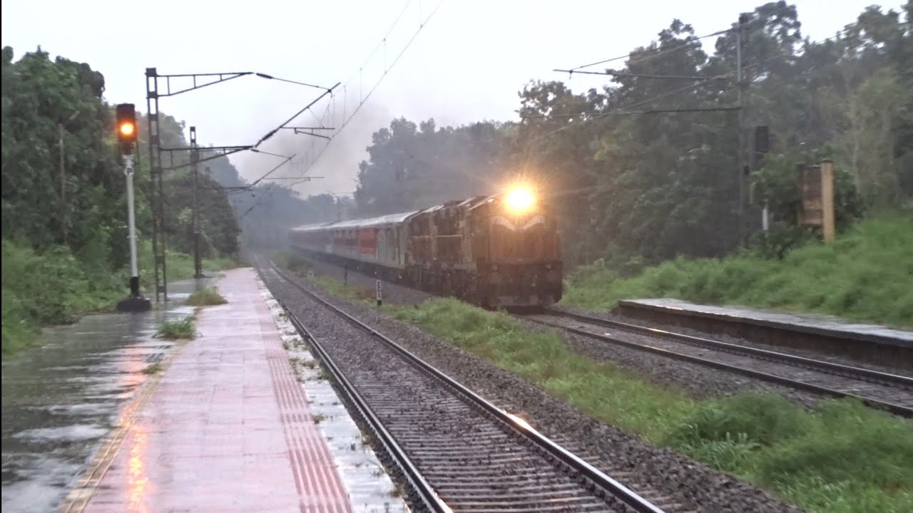 Train & Rain combination | LTT KCVL, Mail, Venad, Freight - YouTube
