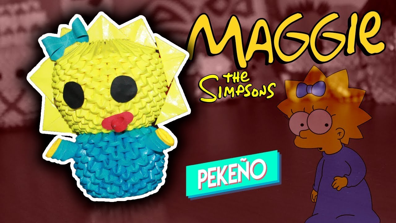 Maggie Simpson 3D Origami | Pekeño ♥ - YouTube