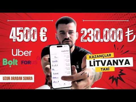 Avrupa’da,Litvanya’da 2026 Taksicilik Uber-Bolt Aylık Net Kazancı En Net, En Yeni Video!