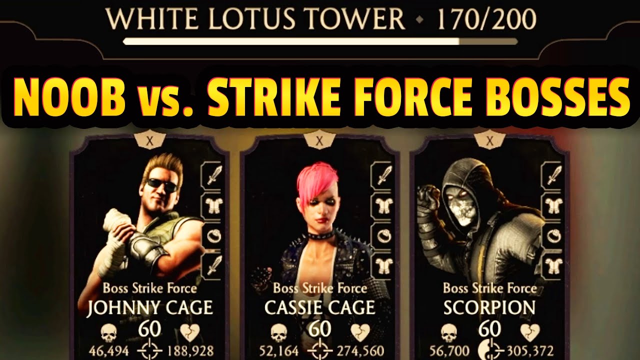 MK Mobile. White Lotus Tower Battle 170 is CRAZY! Boss Strike Force ...