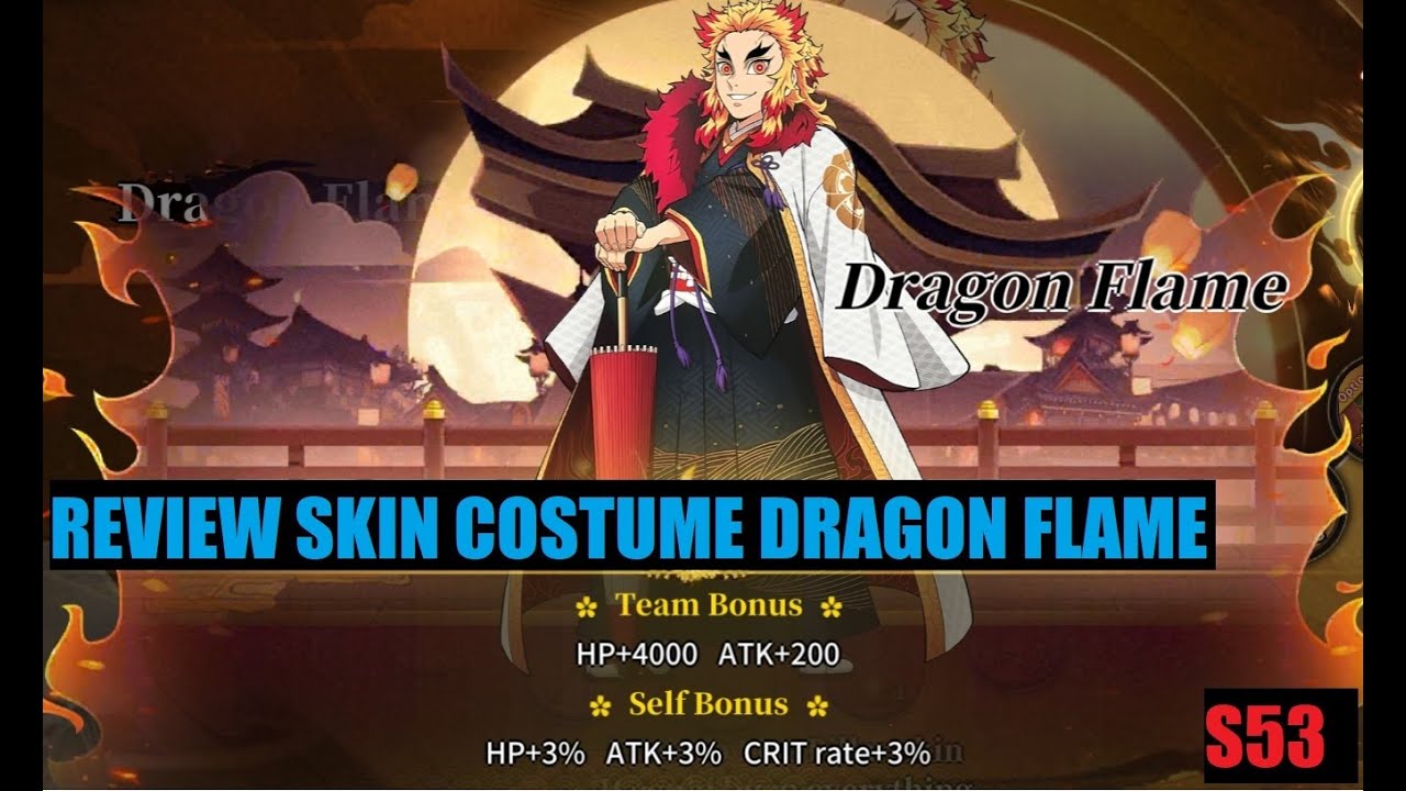 REVIEW SKIN COSTUME DRAGON FLAME PILAR API BERUBAH JADI BIRU - DEMON ...