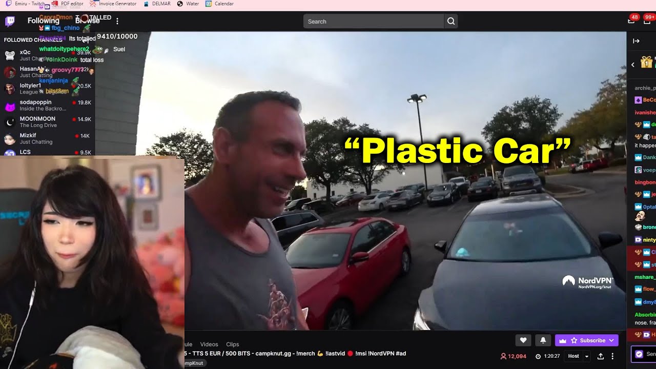 Knut Roasts Emiru's Wrecked Car - YouTube