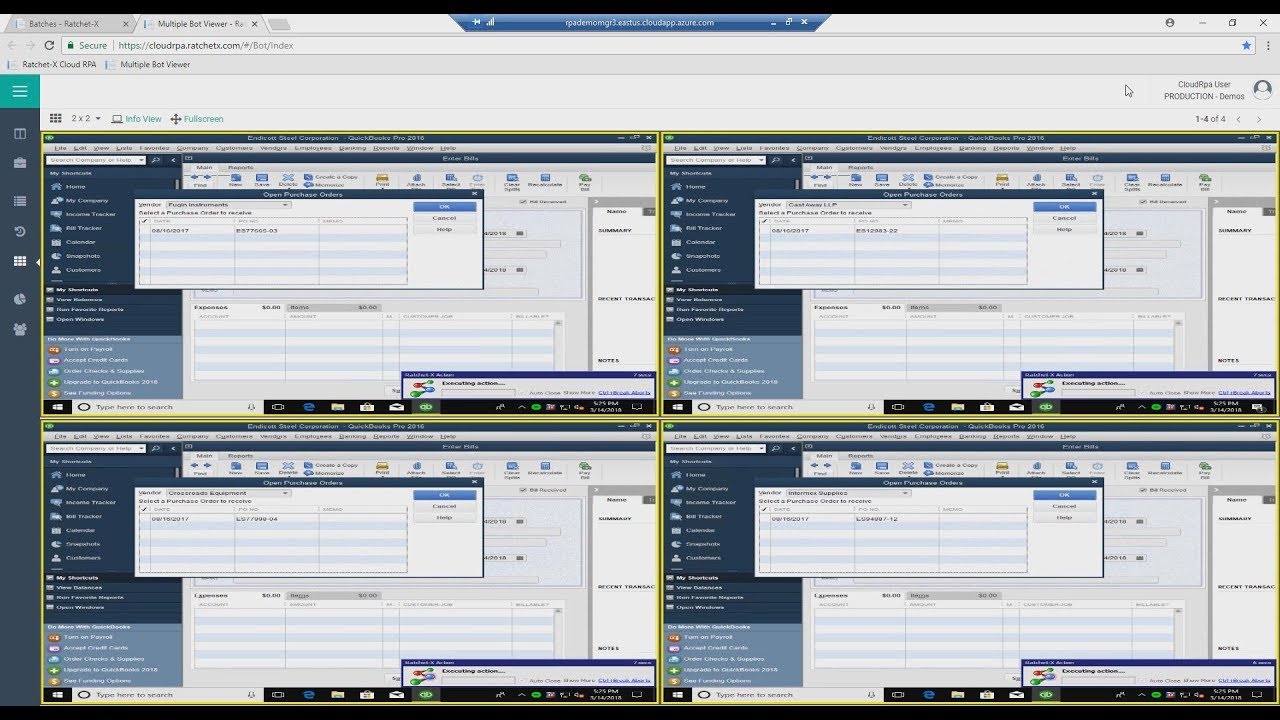 Ratchet-X RPA QuickBooks Invoice Integration - Attended, Unattended and Hybrid Bot Demo - YouTube