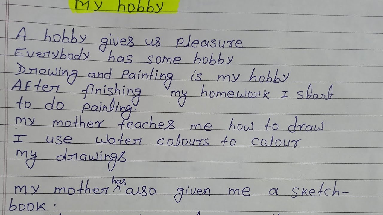 Essay on my hobby in english writing | 10 lines on my hobby essay | by ...