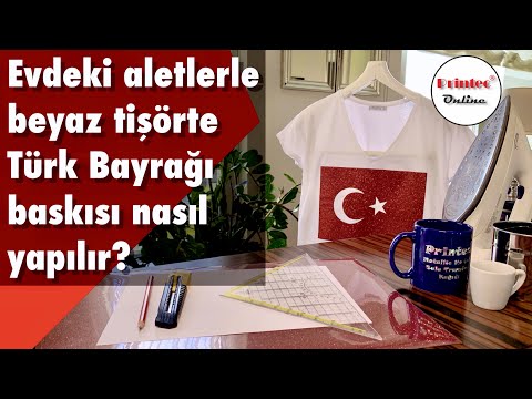 Evde hiç bir özel makine kullanmadan nasıl Türk Bayrağı tişört baskısı yapılır? Hem de simli :)