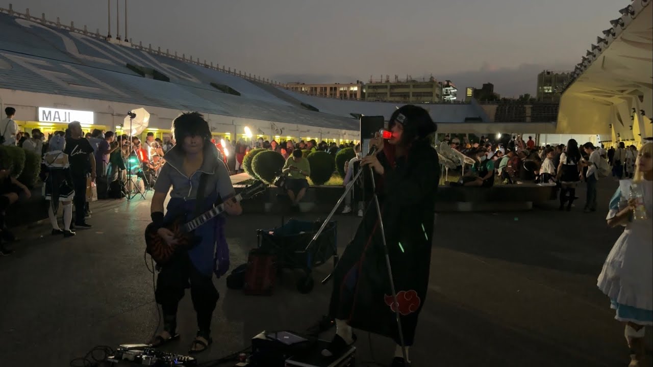 Crazy train - Ozzy Osbourne _ LIVE dual band Uchiha cosplay busk in ...