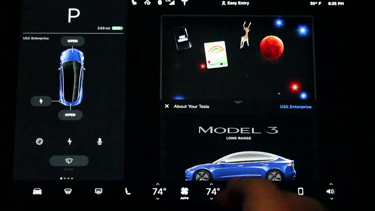 Tesla Model 3 - detailed touchscreen or center console walk through ...