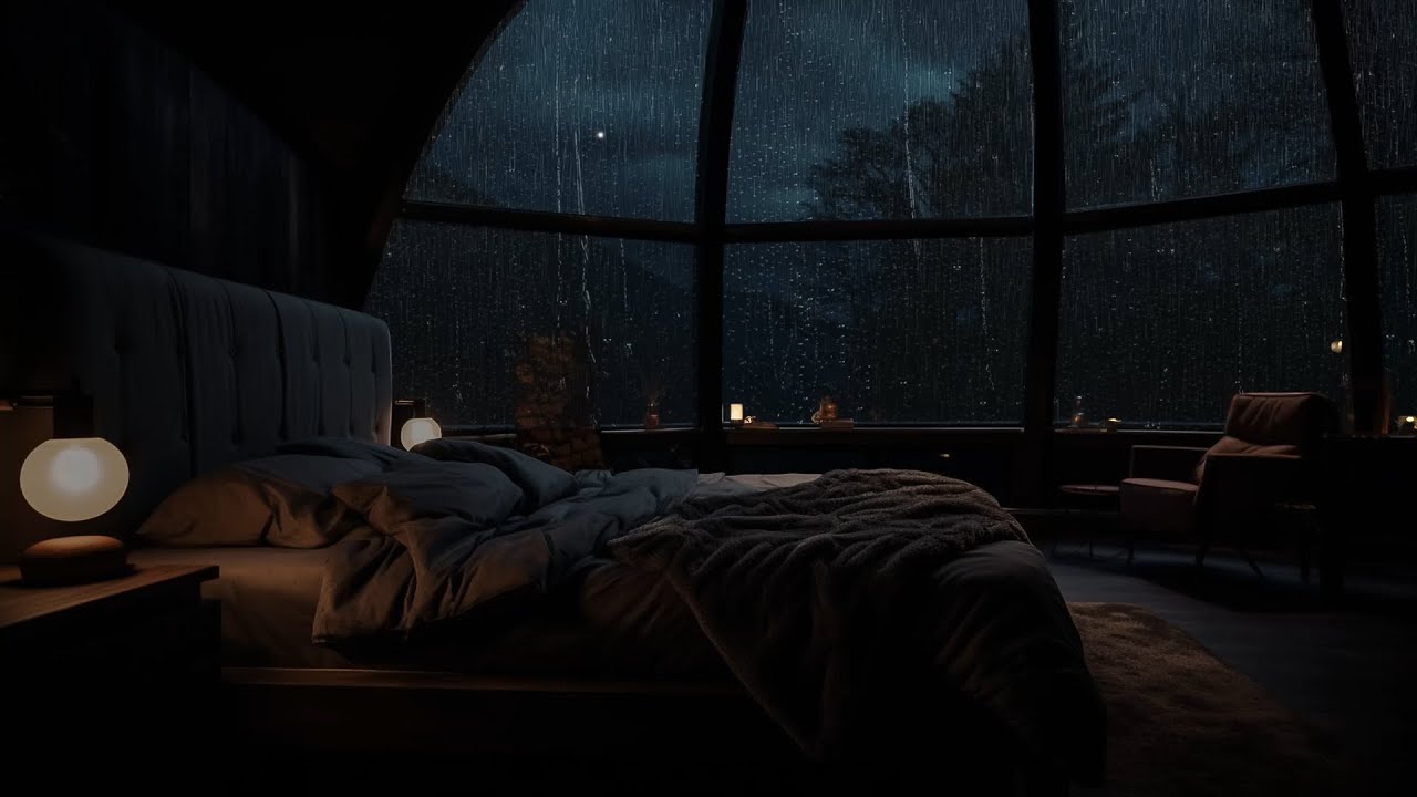 Rain Sounds for Sleeping - On a Rainy Night | Lying on Soft Bed ...