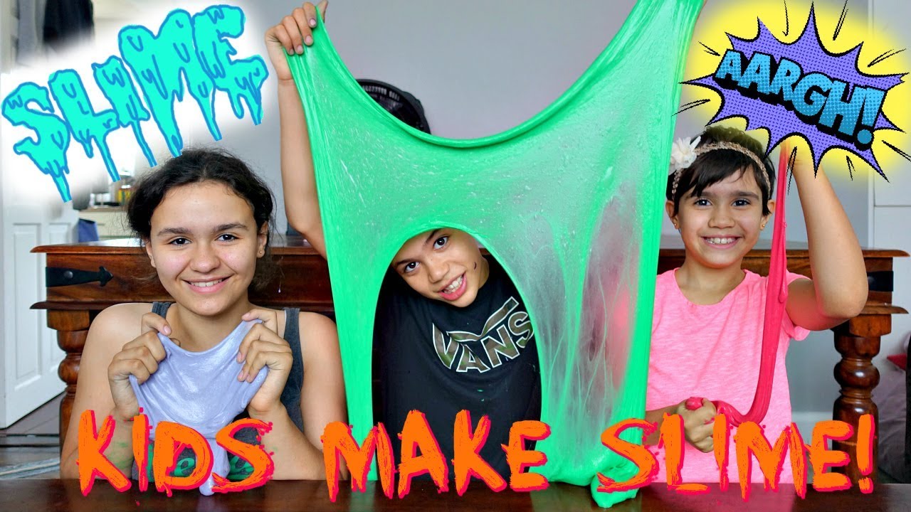 KIDS MAKE SLIME!!!😱 - YouTube