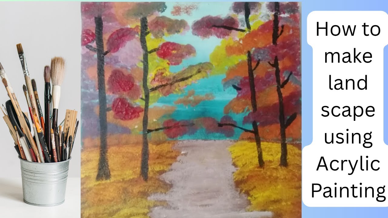 How to Draw Landscape Trees Kids Art Easy Steps Drawing - YouTube