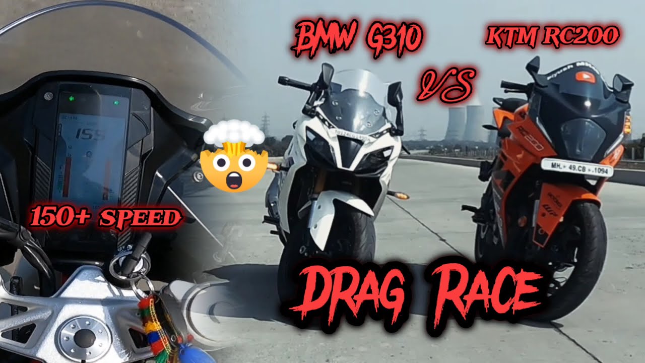 BMW G310RR 🔥 Vs KTM RC200 😱 Craze Drag Race BMW 150+ Speed 🏍️ First On ...