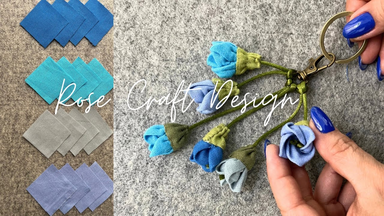 DIY Fabric Flower Keychain || Easy Handmade Tutorial - YouTube