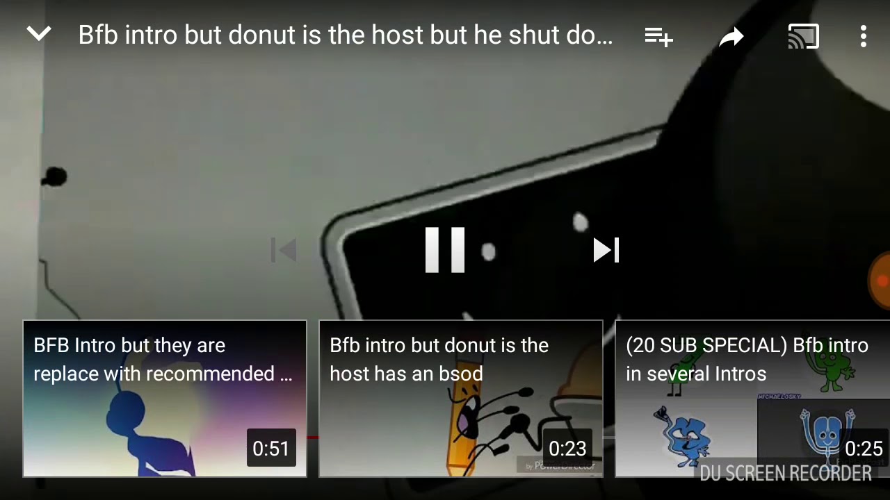 BFB Intro donut is the host but he shut downs screecn and has the bsod ...