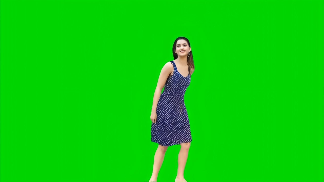 Girl dance in blue dress green screen video | Green screen girl dance ...