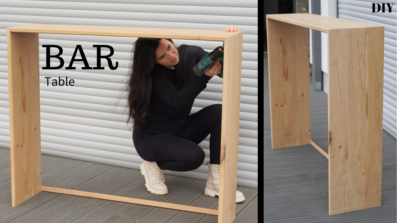 Easy DIY Bar Table/Bar Tisch selber bauen/Eichentisch - YouTube