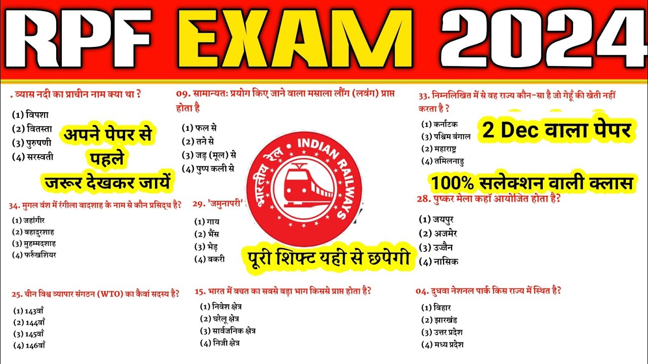 RPF GK GS PRACTICE SET| RPF CONSTABLE/SI GK GS CLASS | RPF GK GS CLASS ...