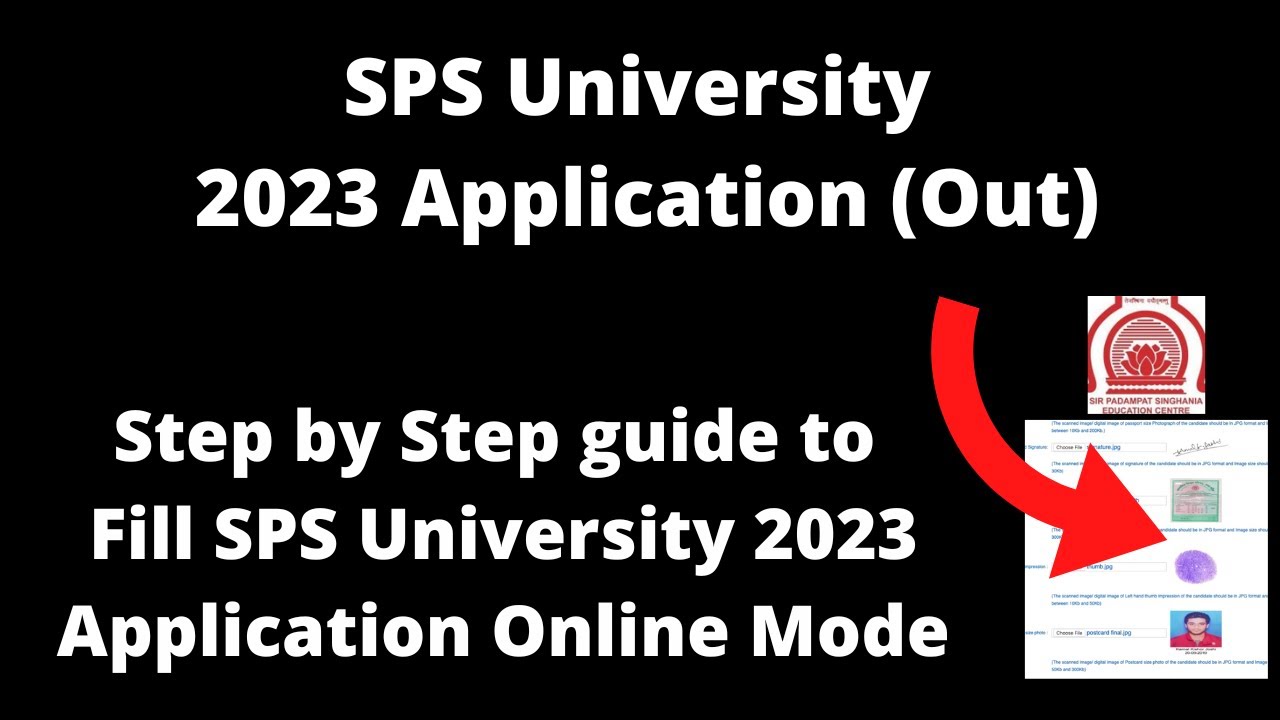 SPS University Admission 2023 Application Form (Started)- How to Fill ...