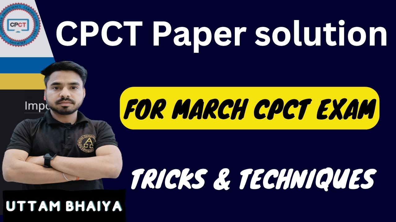 General Computer !! CPCT Paper solution !! Tricks & techniques !! March ...