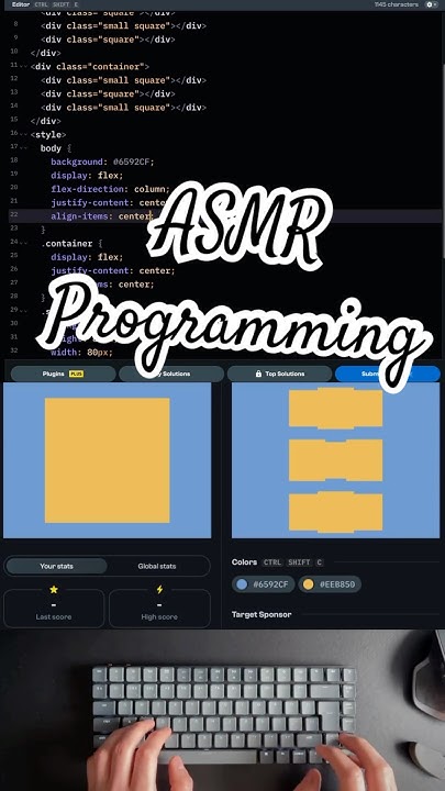 CSS Battle 28th May: ASMR Coding Keyboard Only #coding #asmr #cssbattle #html #webdev #keyboard ...