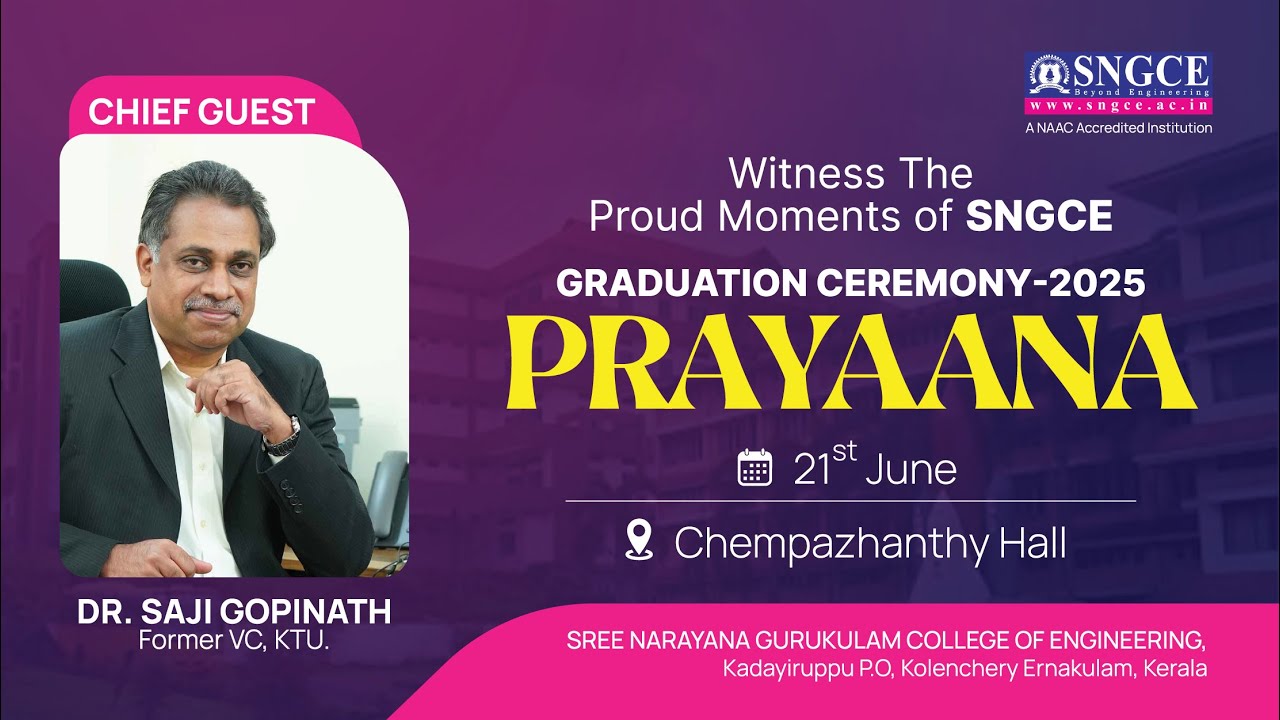 PRAYAANA 25 | Graduation Ceremony | SNGCE | LIVE - YouTube