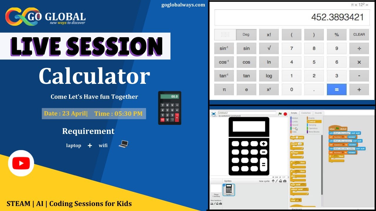 Creating a Calculator | Scratch Tutorial | Live session - YouTube
