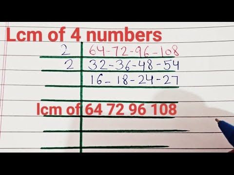 lcm of 64 72 96 108|64 72 96 108 का ल स म|lcm of four numbers # ...