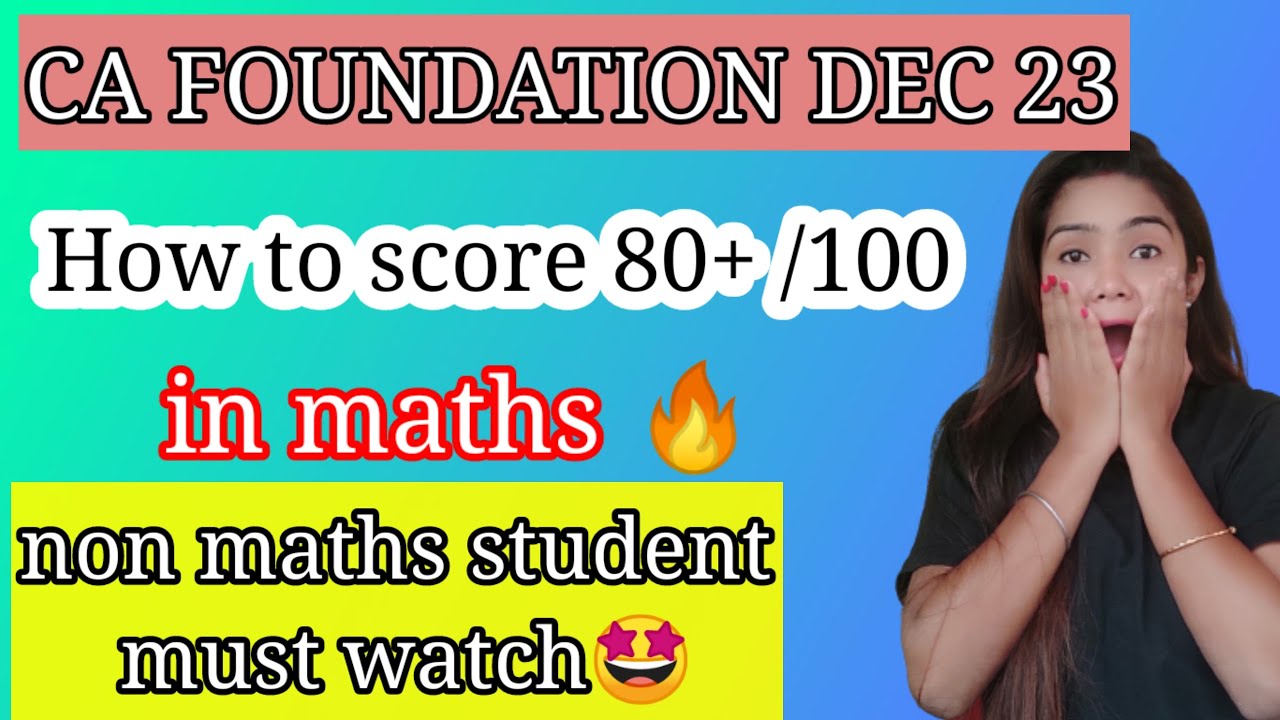 How to score 80+ in maths🎯 ca foundation l ca foundation dec 23🤩 - YouTube