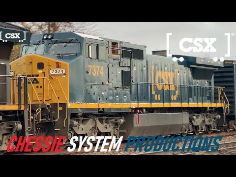 [CSXT]7374 [C40-8W]EX-CR Trails Behind[CSXT]3388 [ET44AH]On Q471-26 & 3456 ET44AH & 6935 GP40-2 ...