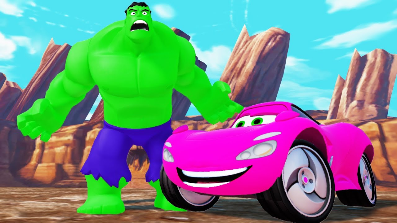 Spiderman & HULK w/ Disney Pixar Tow Mater & Holley Shiftwell from Cars ...