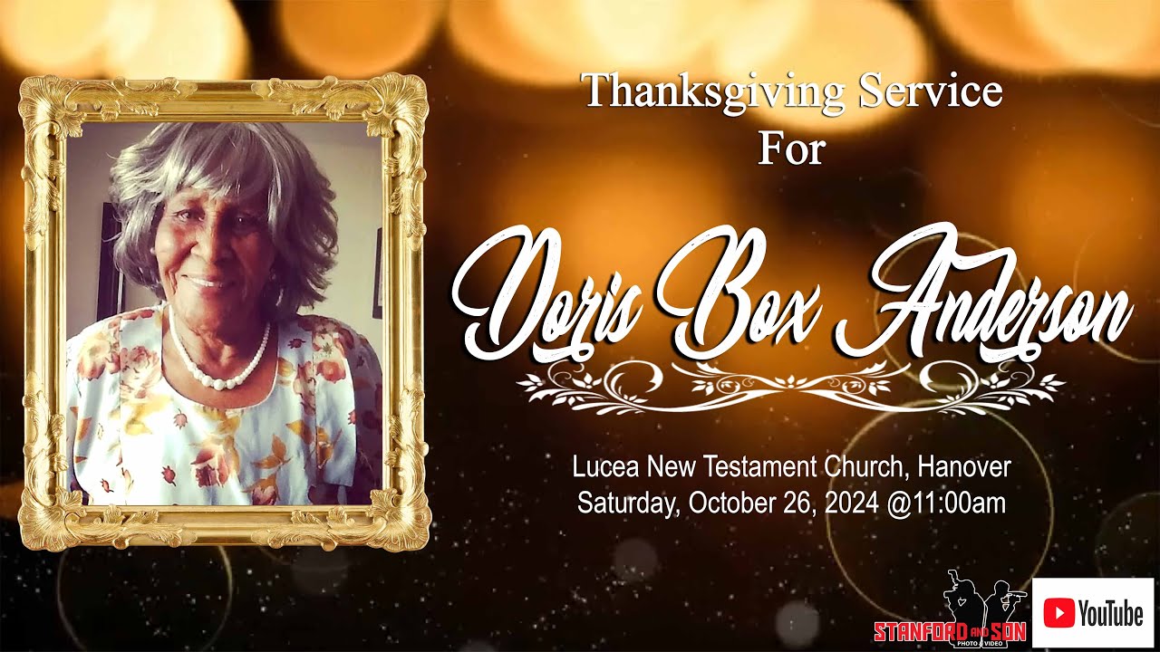 DORIS BOX ANDERSON FUNERAL SERVICE OCTOBER 26, 2024 - YouTube