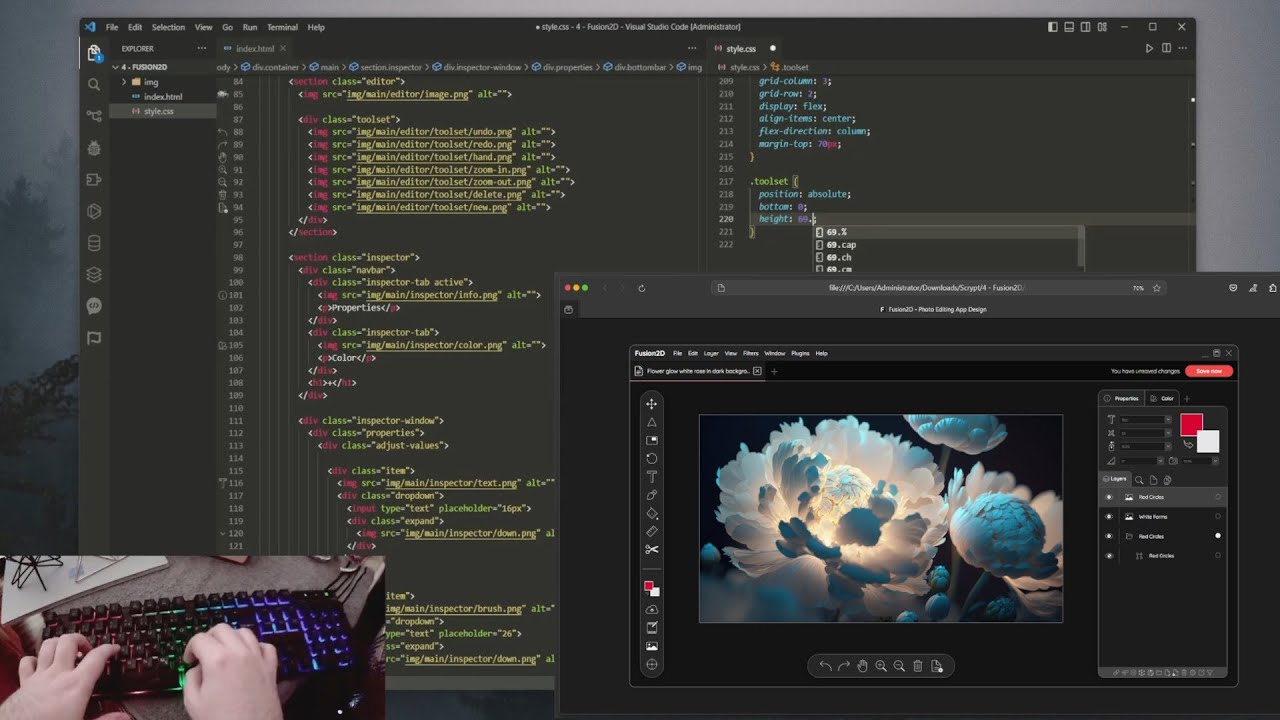 Asmr Coding Photo Editing App Htmlcss No Talking Youtube