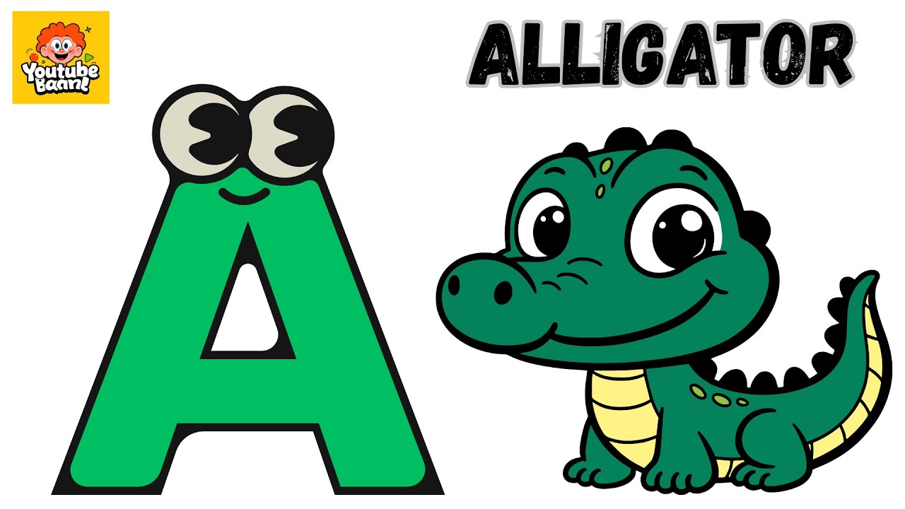 Learn The ABC Phonic Song with Alligator | ABCD | Nursery Rhymes for ...