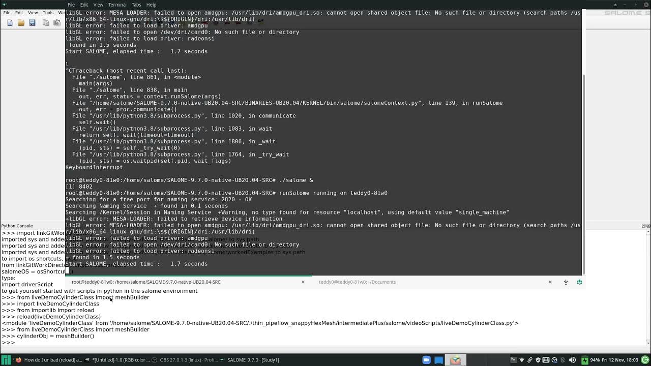 OpenFOAM Intermediate - 106 using a class to help reload python modules automatically - YouTube