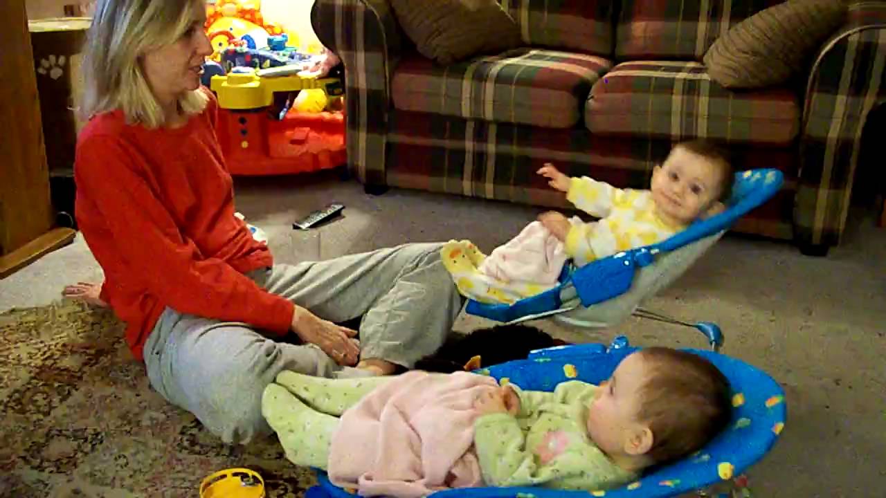 Baby Twins Bouncing and Giggling - YouTube