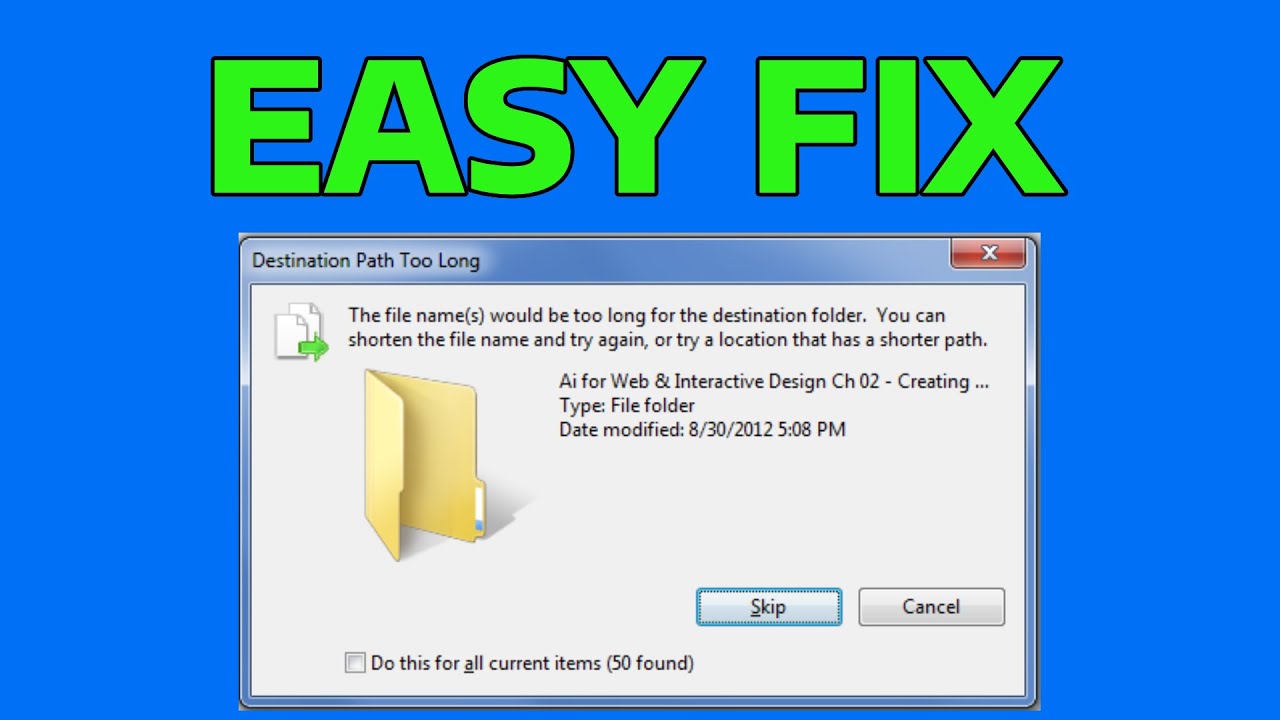 How To Fix Destination Path Too Long - YouTube
