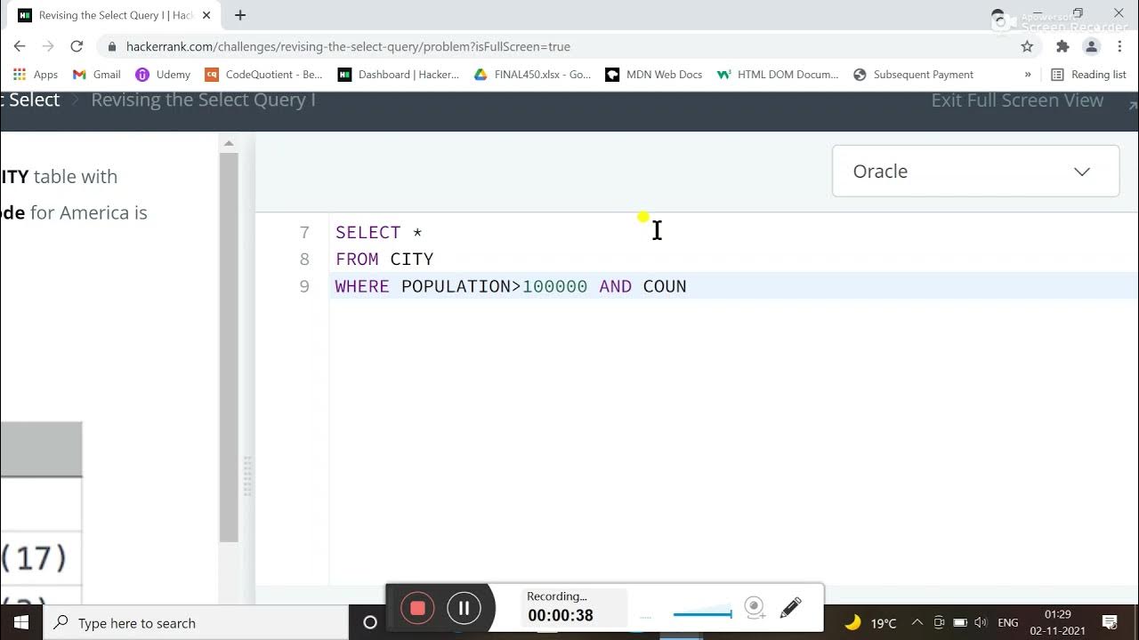 Revising The Select Query I Hackerrank Solution Sql Oracle